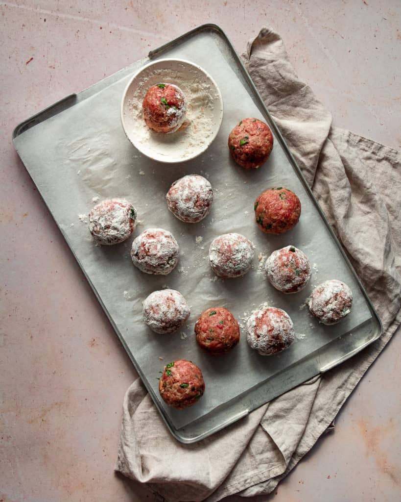 Cheese stuffed meatballs recipe with mortadella • fedetheclumsychef